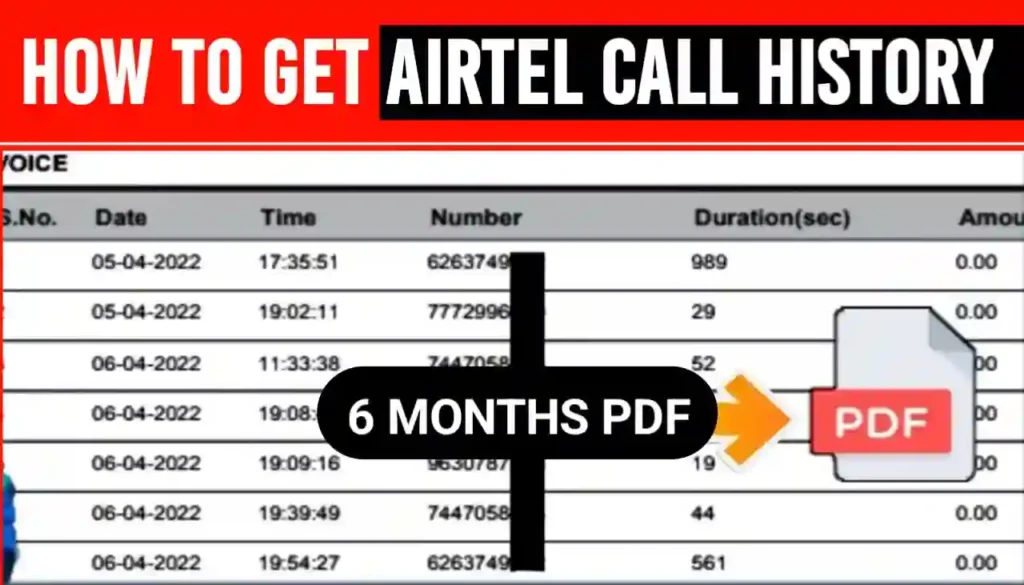 How To Get Airtel Call History - 6 Months PDF Download - Technical Thought