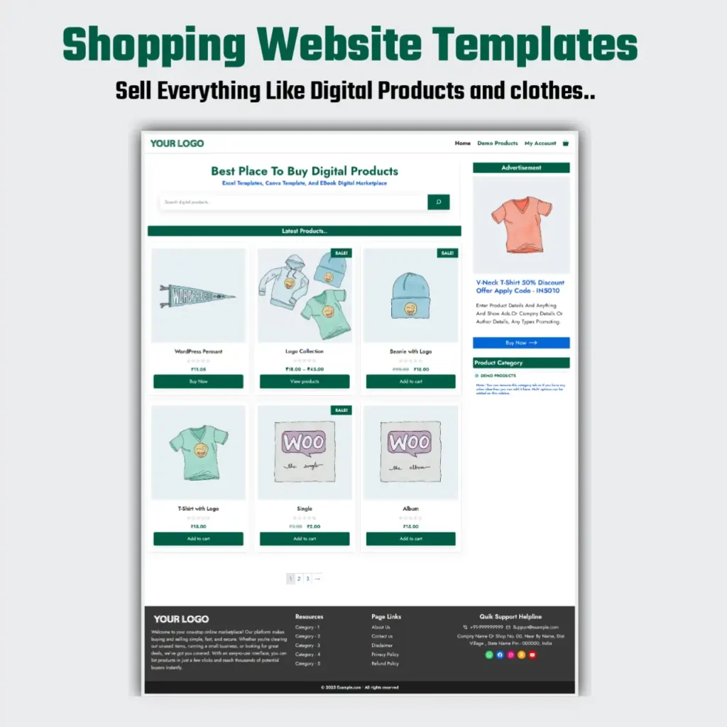 Shopping Site – Digital Product Selling Templates For WordPress ...